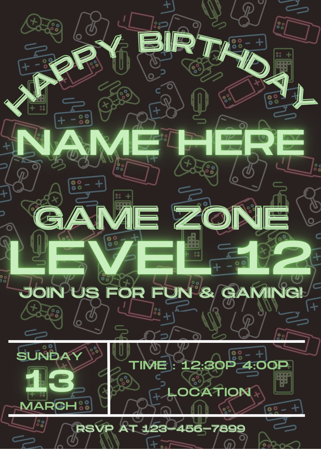 Gamer Theme - Party Invitation - Etsy