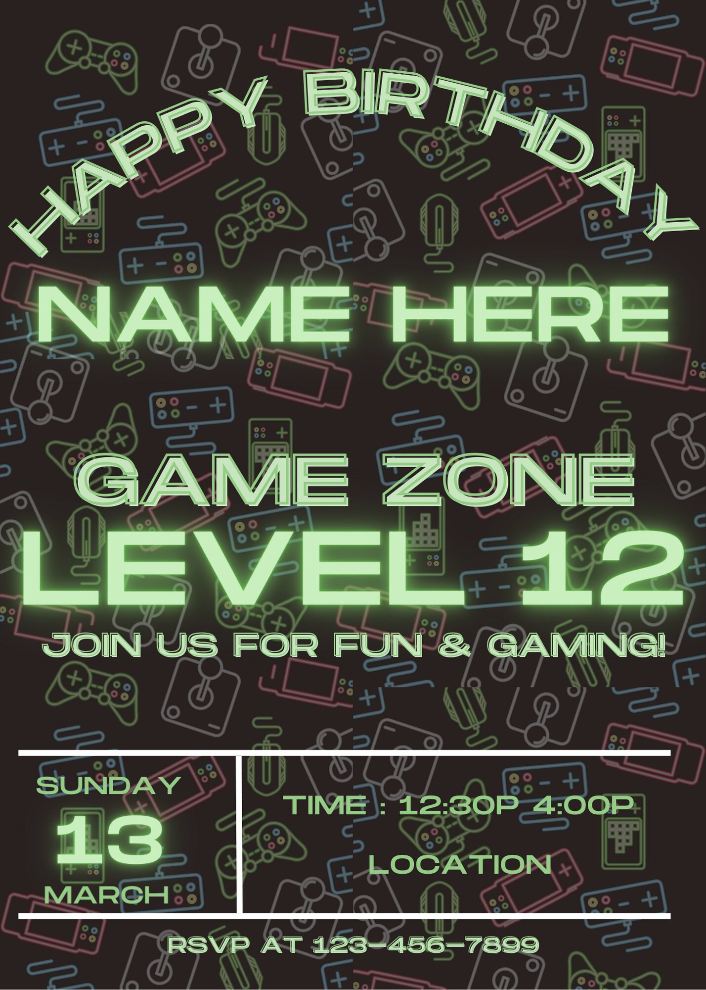 Gamer Theme Party Invitation - Etsy