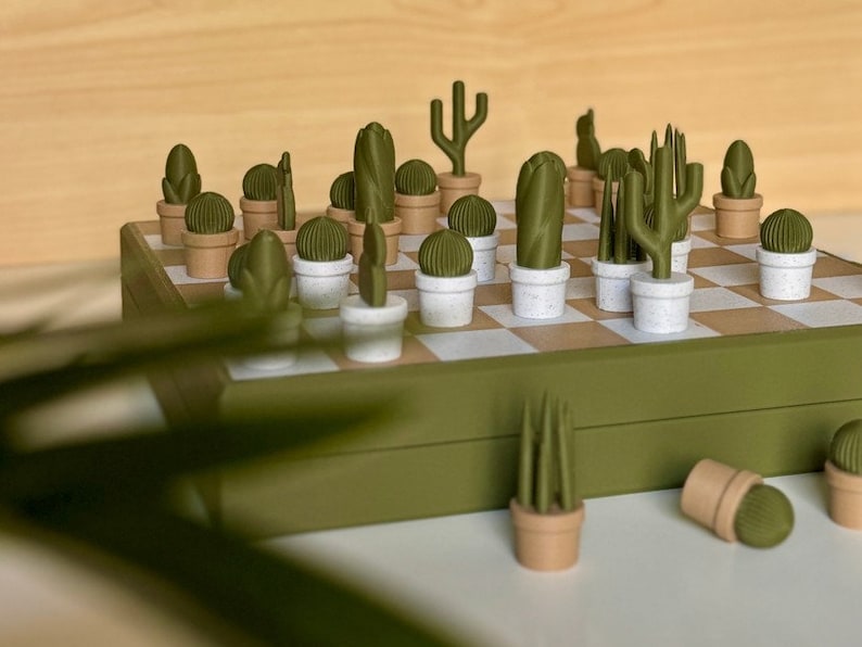 Cactus Chess Set Unique Chess Board Game for Nature Lovers Perfect Gift ...