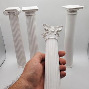 Greek Roman Column Set, Models of Tuscan Doric Ionic Corinthian Pillars ...