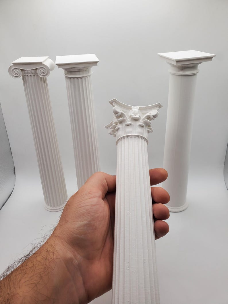 Greek Roman Column Set, Models of Tuscan Doric Ionic Corinthian Pillars ...