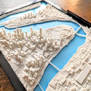 Topographic Map of Brisbane City - 3D Relief Urban Map Wall Art ...