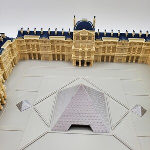 Louvre Museum Model With Pyramid, Paris Architecture Replica for Home ...