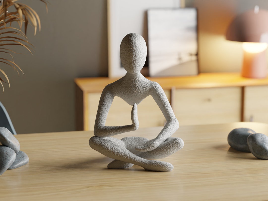 Meditating Statue for Home Decor - Minimalist Abstract Yoga Sculpture ...