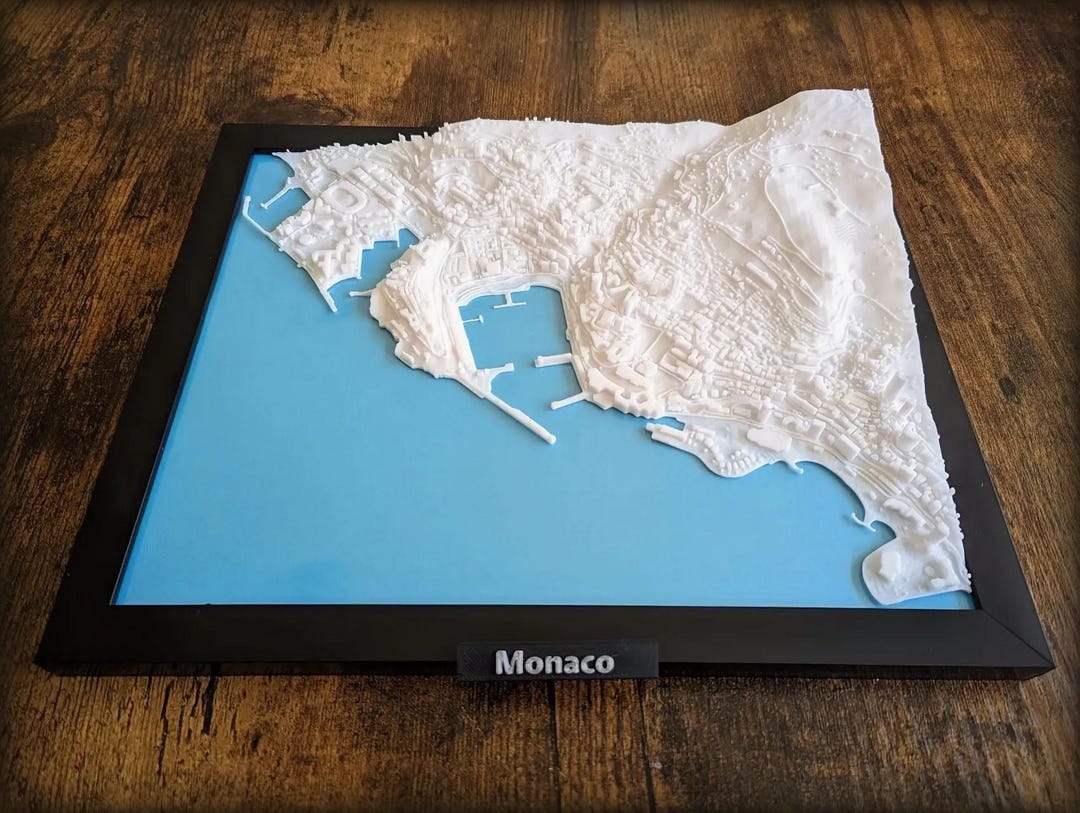Monte Carlo Monaco 3D Map Model, Monaco Harbour Miniature, Monte Carlo ...