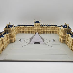 Louvre Museum Model With Pyramid, Paris Architecture Replica for Home ...