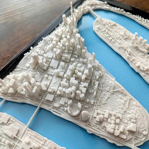 Topographic Map of Brisbane City - 3D Relief Urban Map Wall Art ...