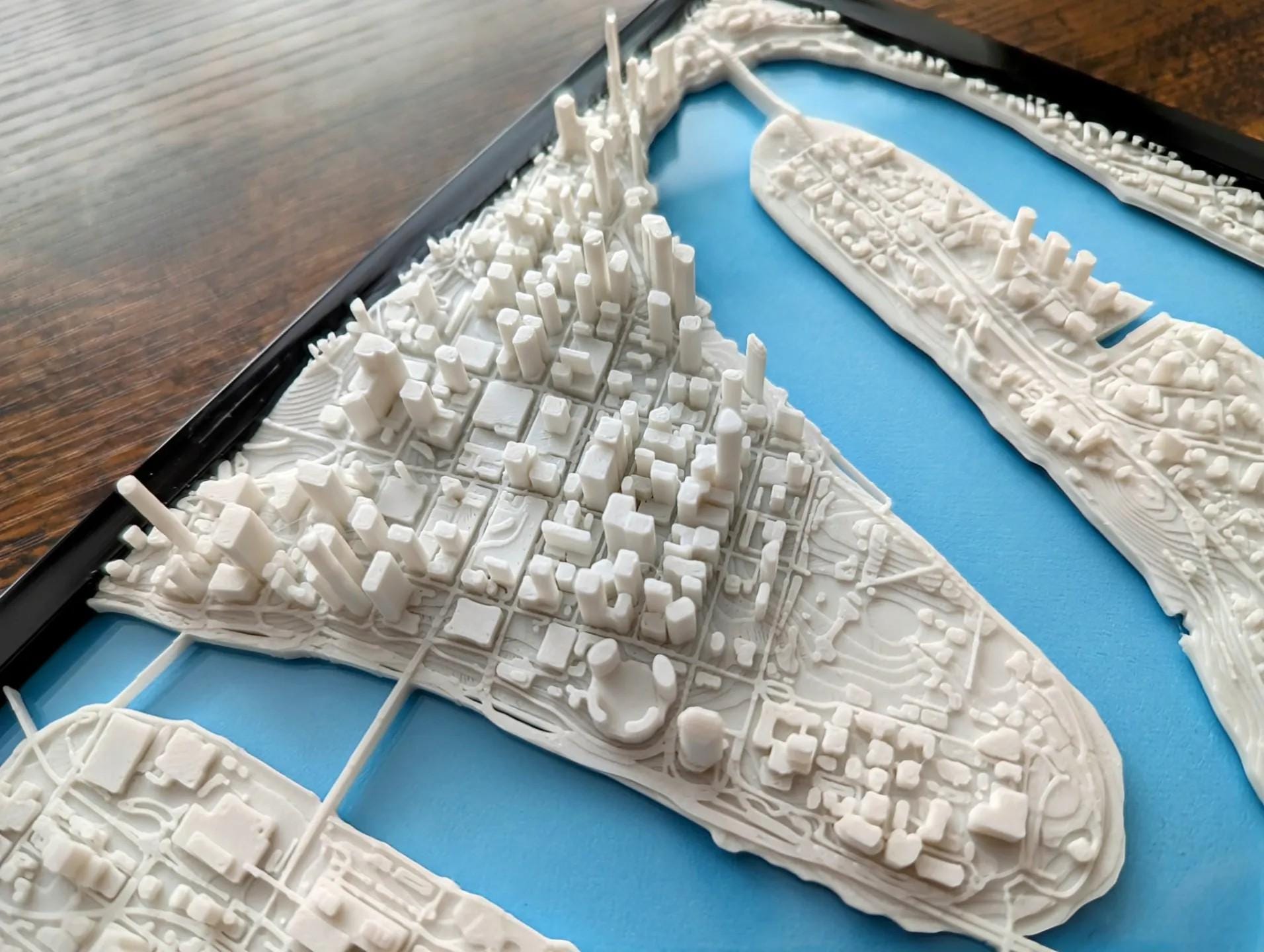 Topographic Map of Brisbane City - 3D Relief Urban Map Wall Art ...