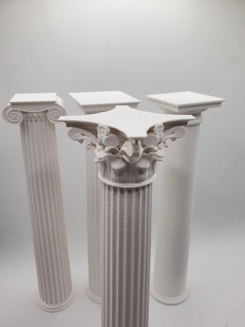 Greek Roman Column Set, Models of Tuscan Doric Ionic Corinthian Pillars ...