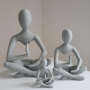 Meditating Statue for Home Decor - Minimalist Abstract Yoga Sculpture ...