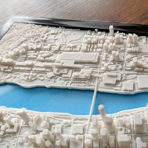 Topographic Map of Brisbane City - 3D Relief Urban Map Wall Art ...