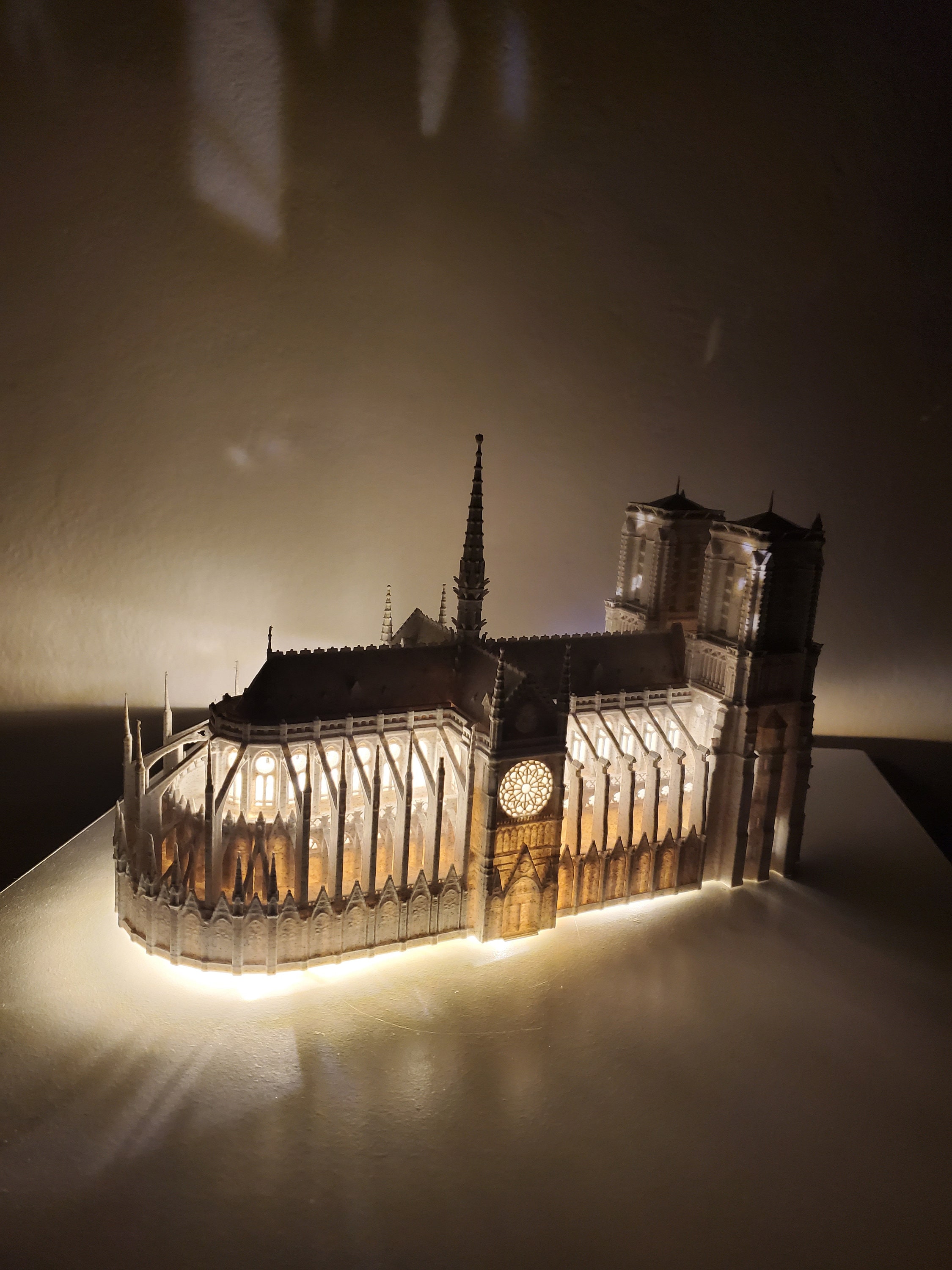 Notre Dame De Paris Model, Illuminated Cathedral Replica, Detailed ...