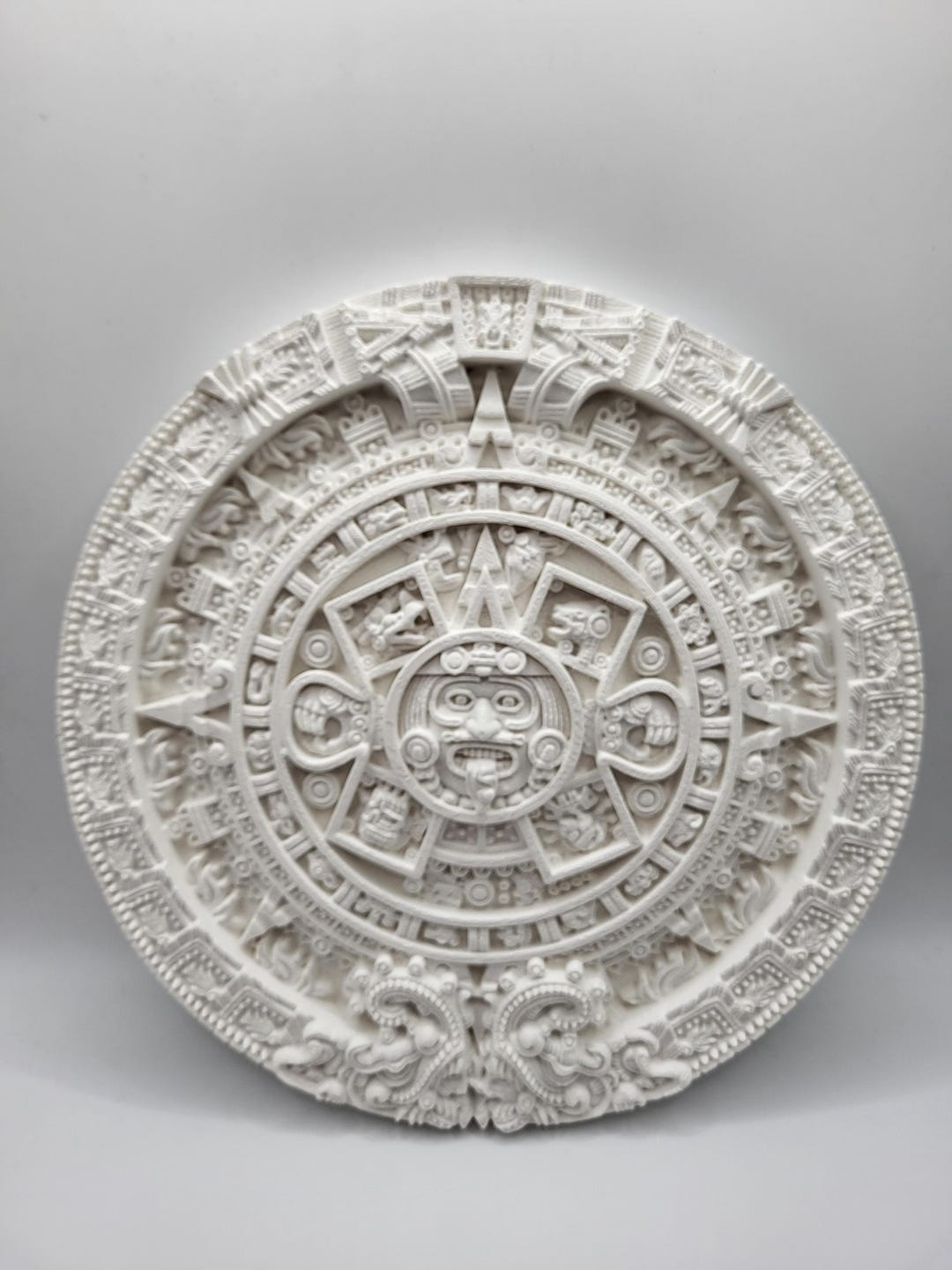 Aztec Mayan Calendar, 3D Printed Sun Stone, Ancient Mesoamerican Wall ...