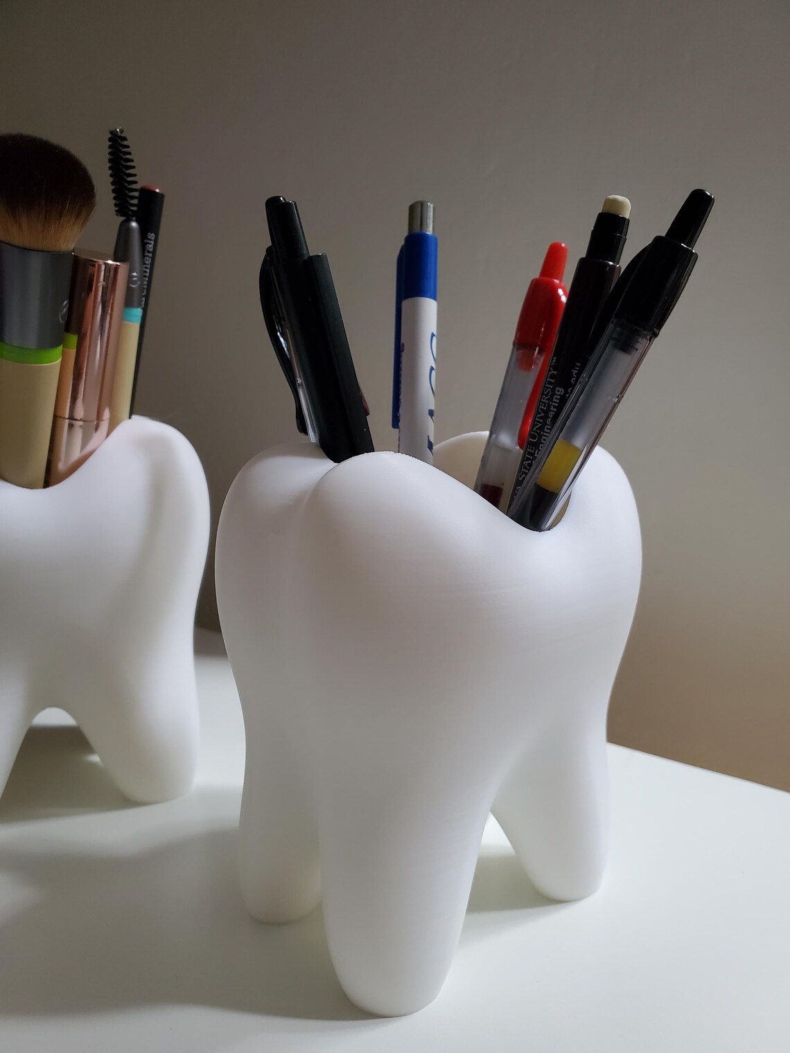 Tooth Shaped Pen Holder and Organizer - Fun Dental Decor for Office ...