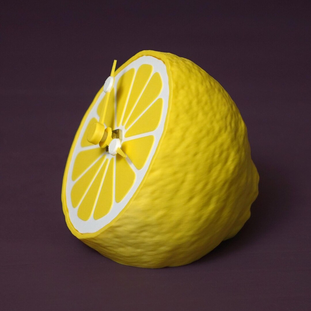 Unique Lemon Clock - Quirky Desk Clock Based on Real Lemon Scan ...