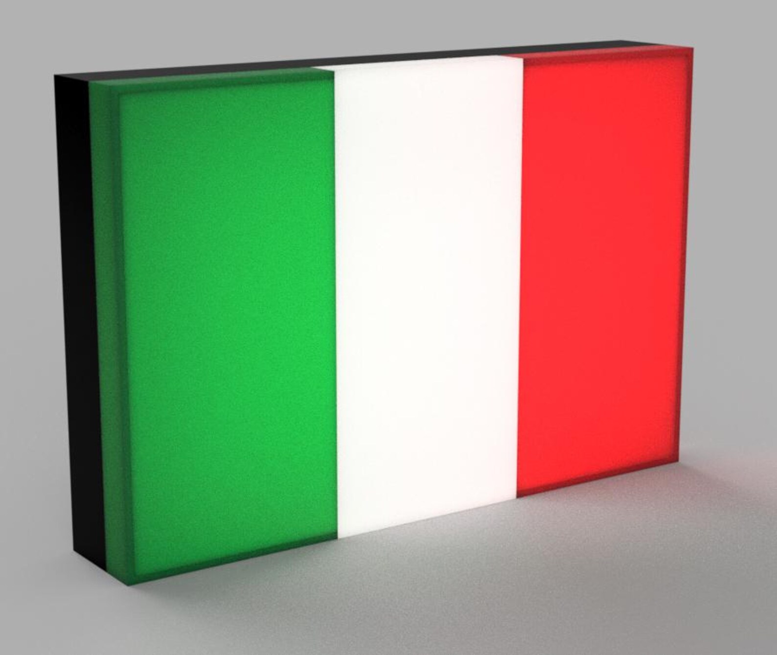 Italian Flag LED Light Box Illuminated Tricolor Decor USB Powered With ...