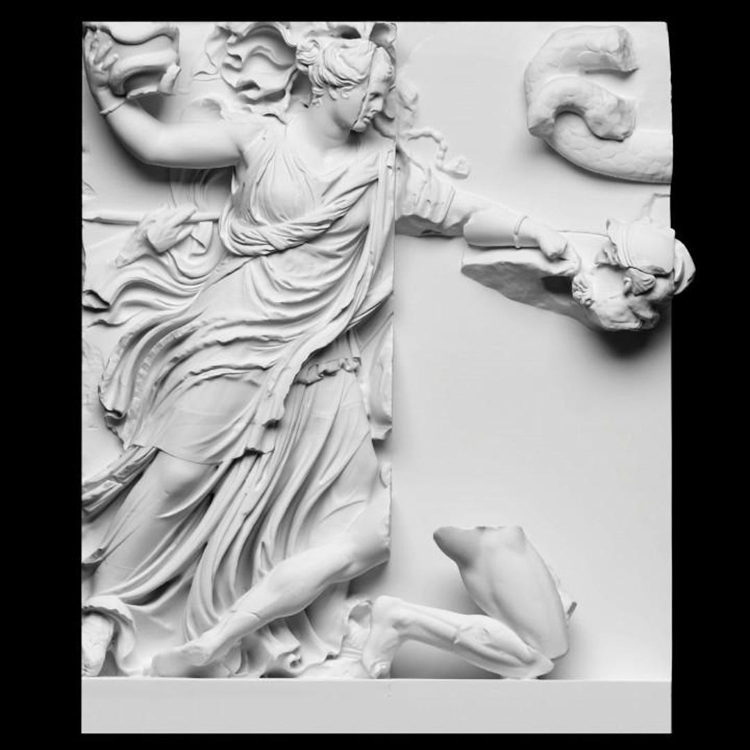 Pergamon Altar Nyx Frieze Panel – 3D Printed Greek Mythology Wall Art ...