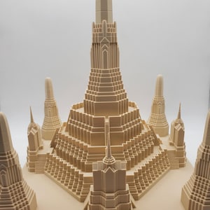 Wat Arun Temple 3D Printed Model – Bangkok Thailand Buddhist Landmark ...
