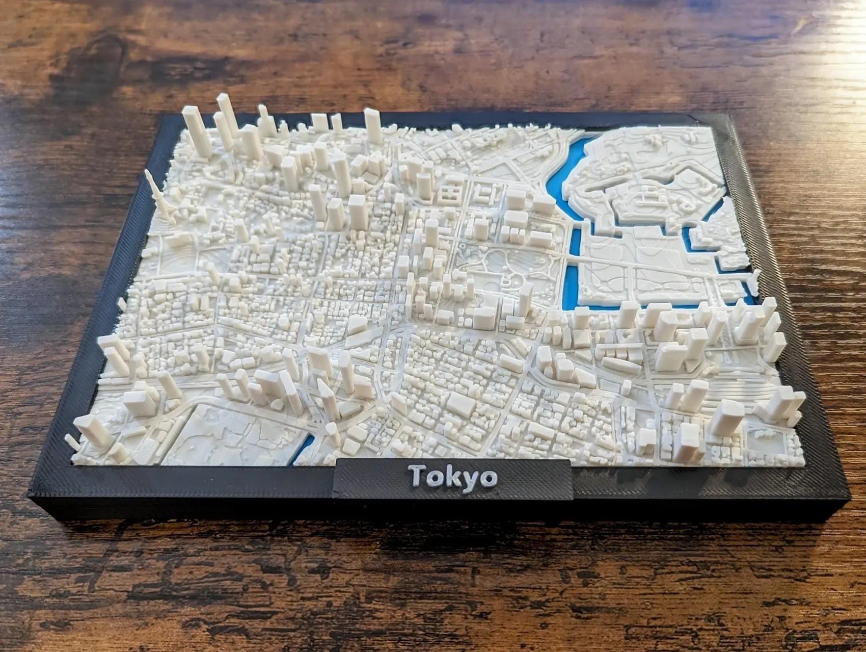 Tokyo City Map Landscape Model, 3D Printed Urban Sculpture, Detailed ...