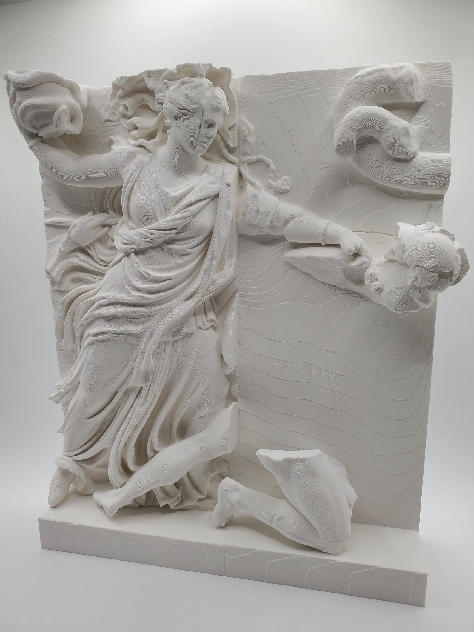 Pergamon Altar Nyx Frieze Panel – 3D Printed Greek Mythology Wall Art ...