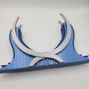 Katara Towers Doha Model – Iconic Crescent Skyscraper Replica in Blue ...