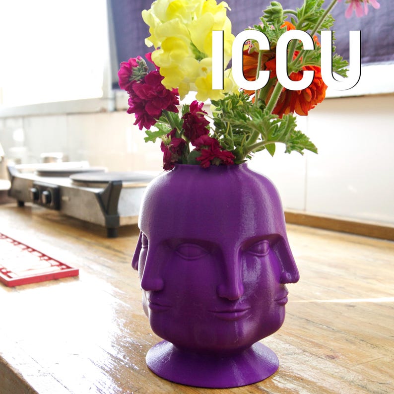 Unique Polyface Planter ICCU 3D Printed Pot for Dark Academia Flower ...
