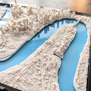 Topographic Map of Brisbane City - 3D Relief Urban Map Wall Art ...