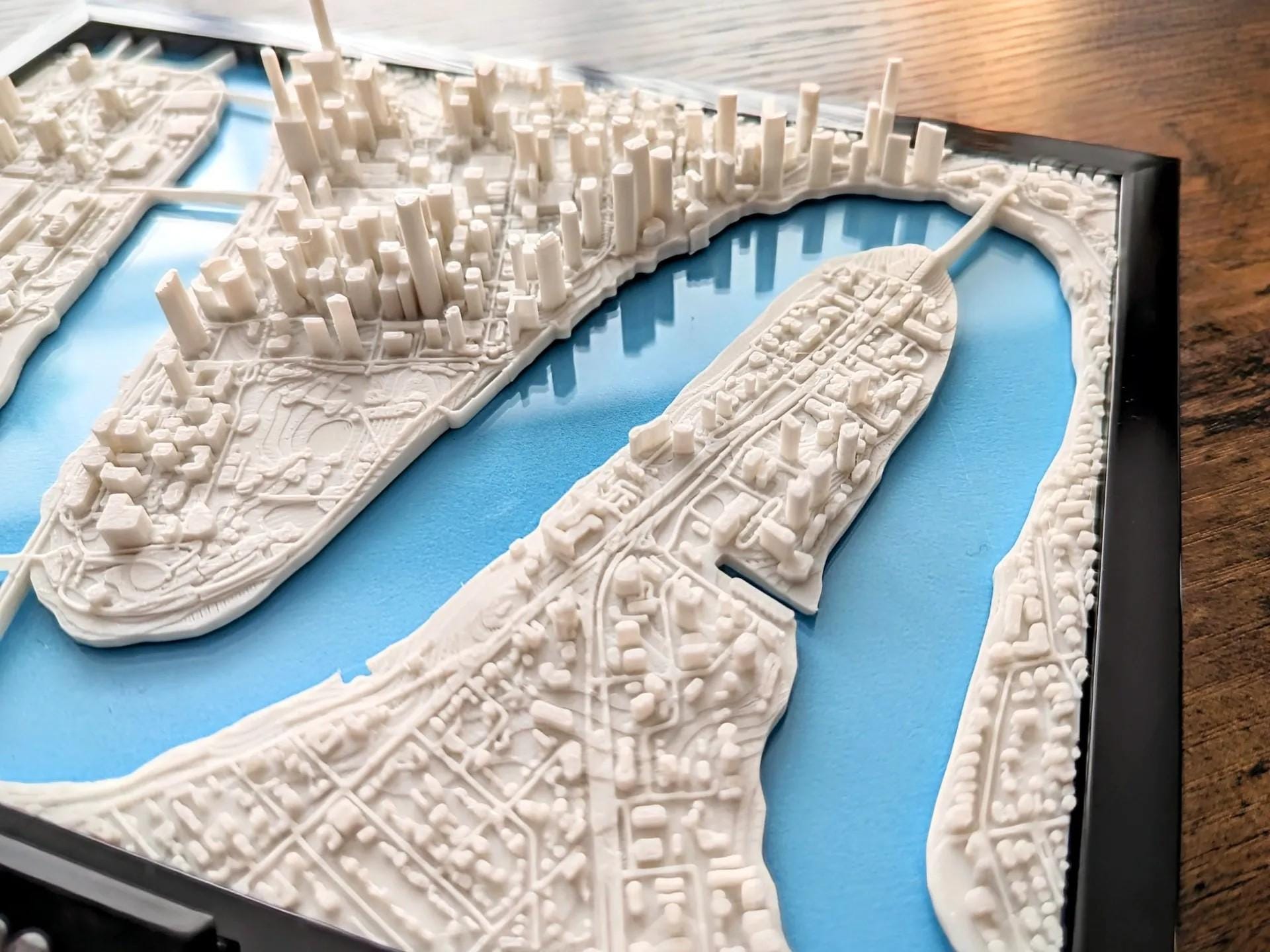 Topographic Map of Brisbane City - 3D Relief Urban Map Wall Art ...