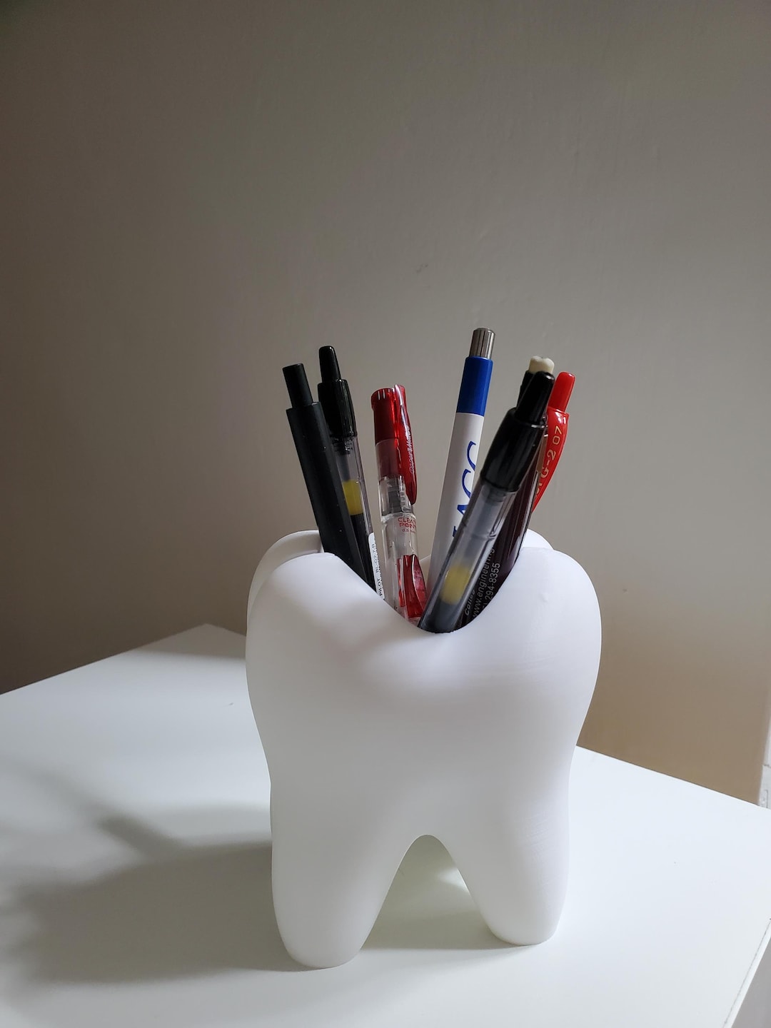 Tooth Shaped Pen Holder and Organizer - Fun Dental Decor for Office ...