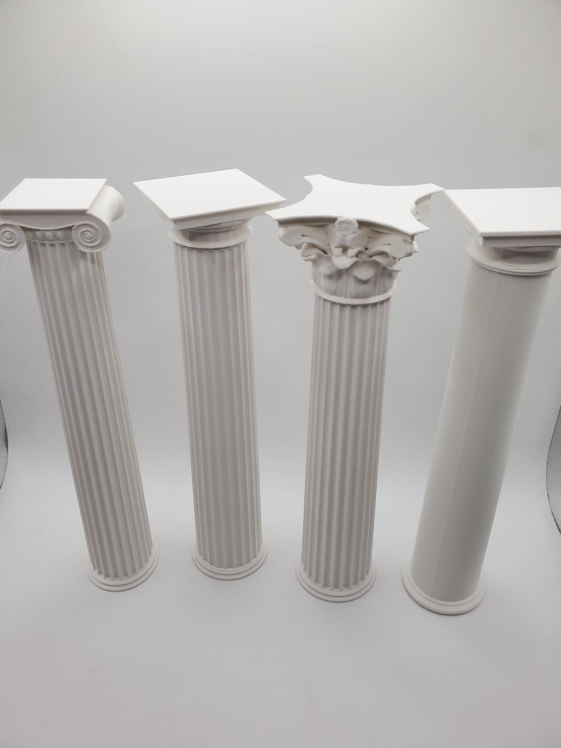 Greek Roman Column Set, Models of Tuscan Doric Ionic Corinthian Pillars ...