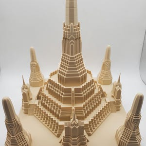Wat Arun Temple 3D Printed Model – Bangkok Thailand Buddhist Landmark ...