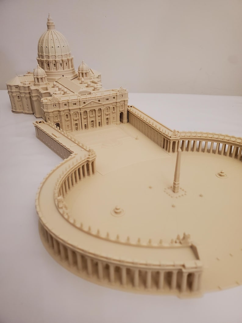 Vatican St Peter’s Basilica Model Kit, 3D Printed San Pietro Assembly ...