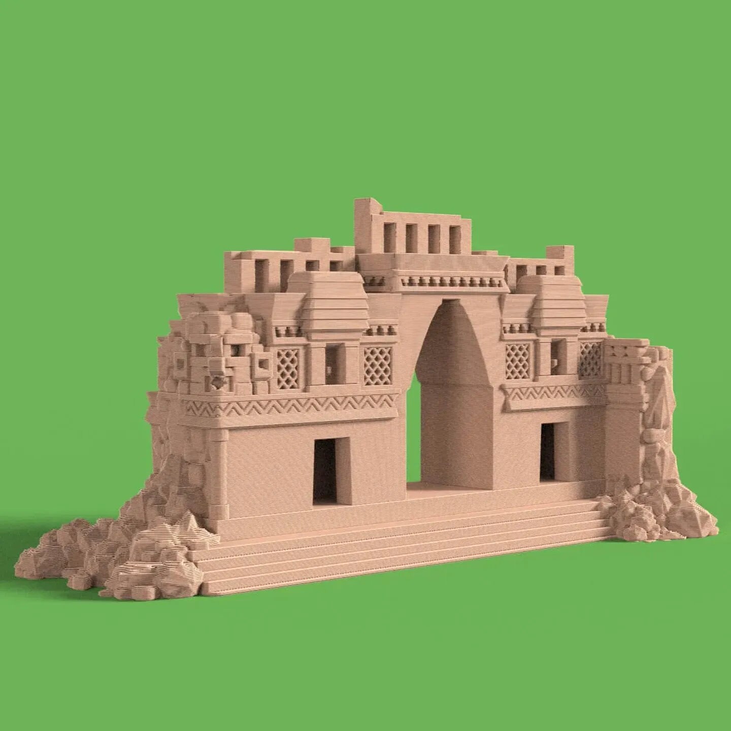 3D Printed Arch of Labna Model Detailed Miniature Replica Yucatan ...