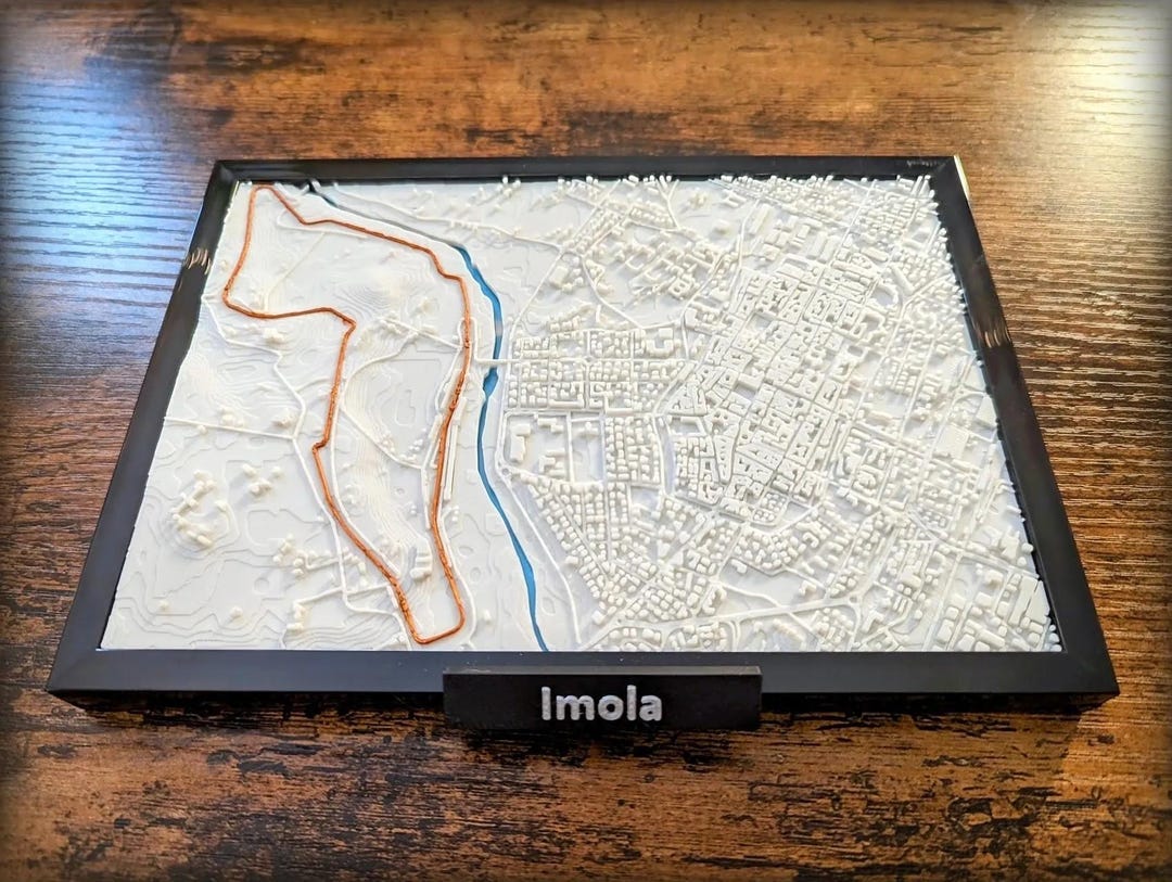 Imola Italy 3D City Map F1 Edition, Topographic Imola Miniature ...