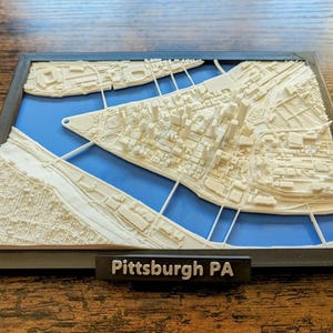 Pittsburgh Pennsylvania City Map, Detailed Topographic Miniature ...