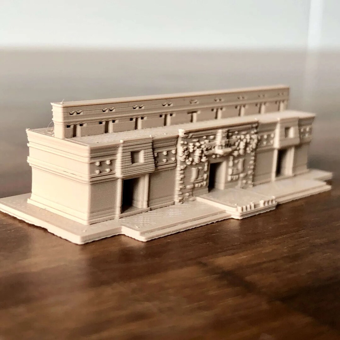 3D Printed House of the Serpent Mouth Model Detailed Chicanná Mexico ...