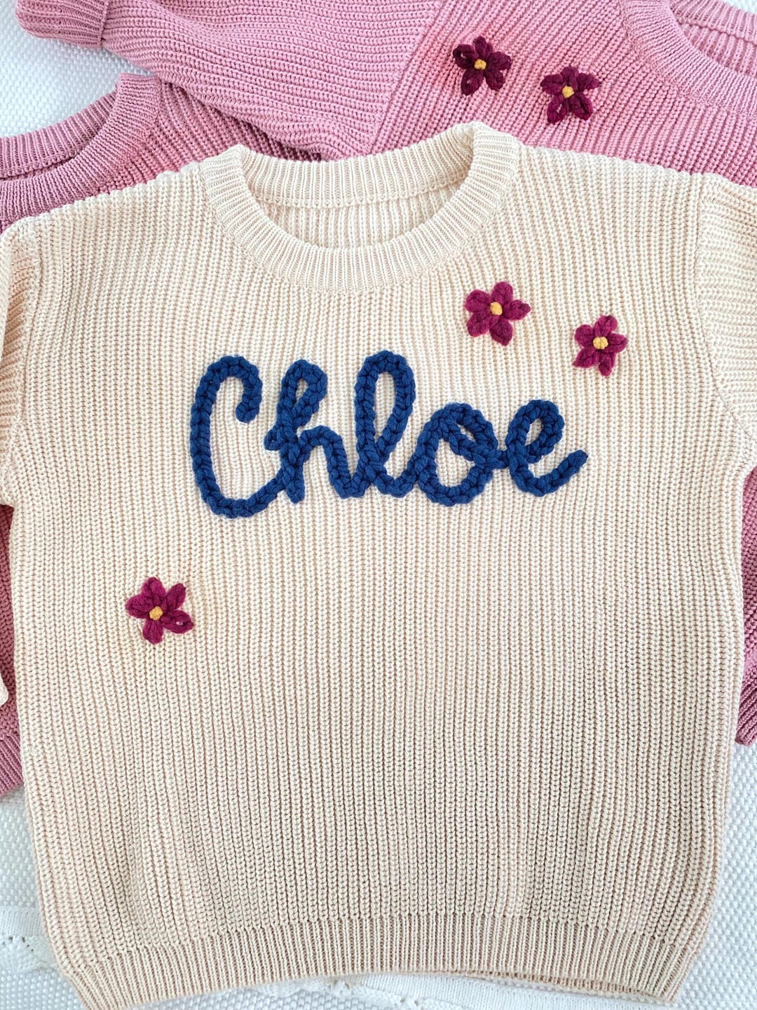 Youth Size CUSTOM Hand Embroidered Name Sweater - Etsy