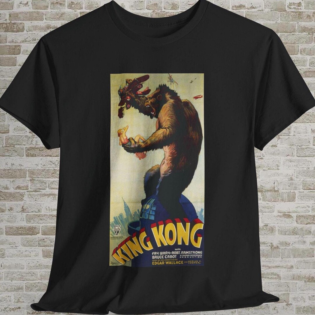 Vintage 1933 King Kong Poster Graphic Tee, Classic Movie Lover Gift ...