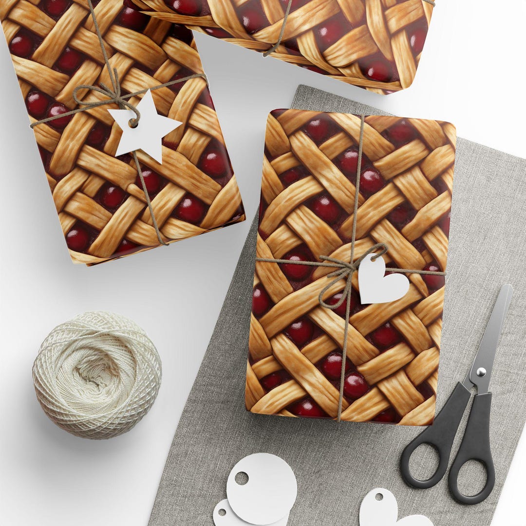 Cherry PIE Wrapping Papers - Foodie Gifts Country Tart Crafting ...