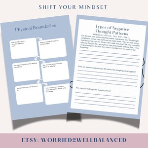 Self Improvement Worksheets CBT Strategies for Negative Thoughts ...