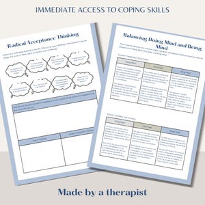 DBT Mindfulness Tips Coping Skills Emotion Regulation Exercises Therapy ...