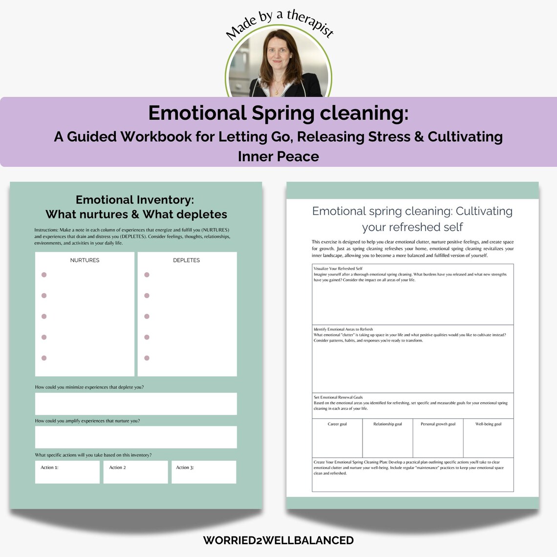 Printable Self Care Workbook Emotional Decluttering Journal Mental ...