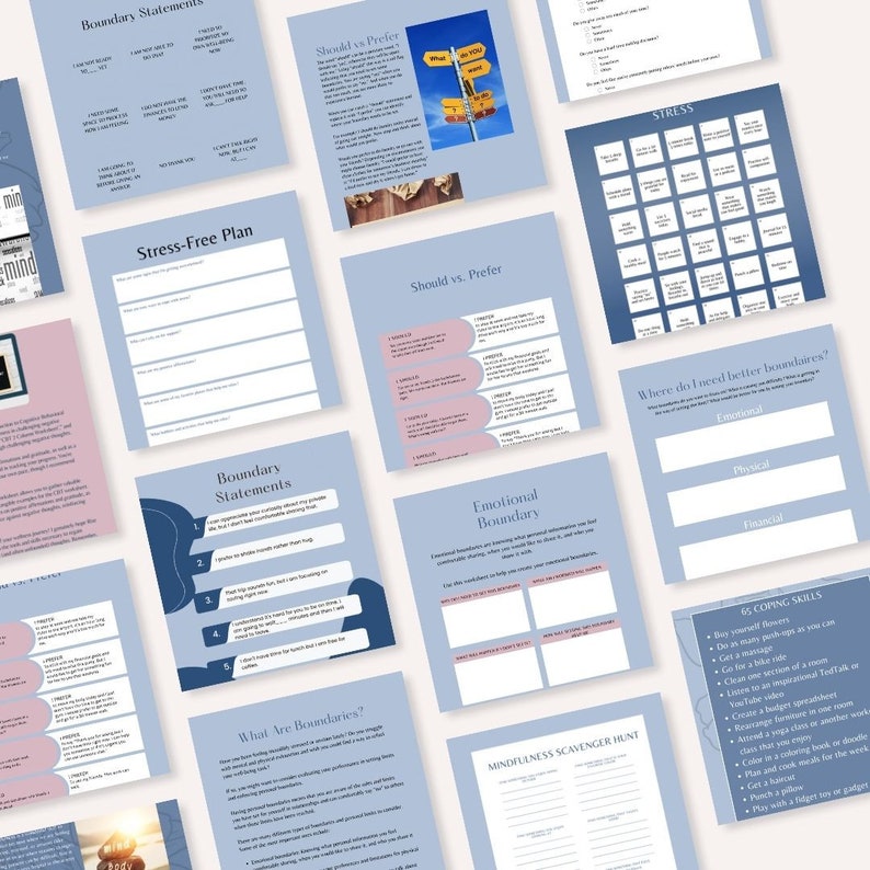 Stress Busting Guide Boundaries Workbook Rise Thrive Bundle Master Stress Set Boundaries Achieve ...