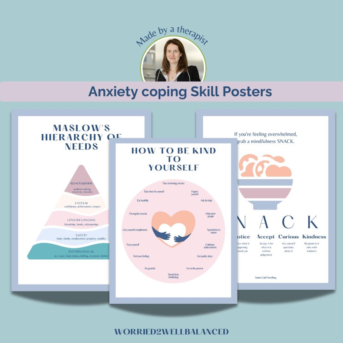 Anxiety Relief Poster Calm Down Corner Therapy Office Decor Coping ...