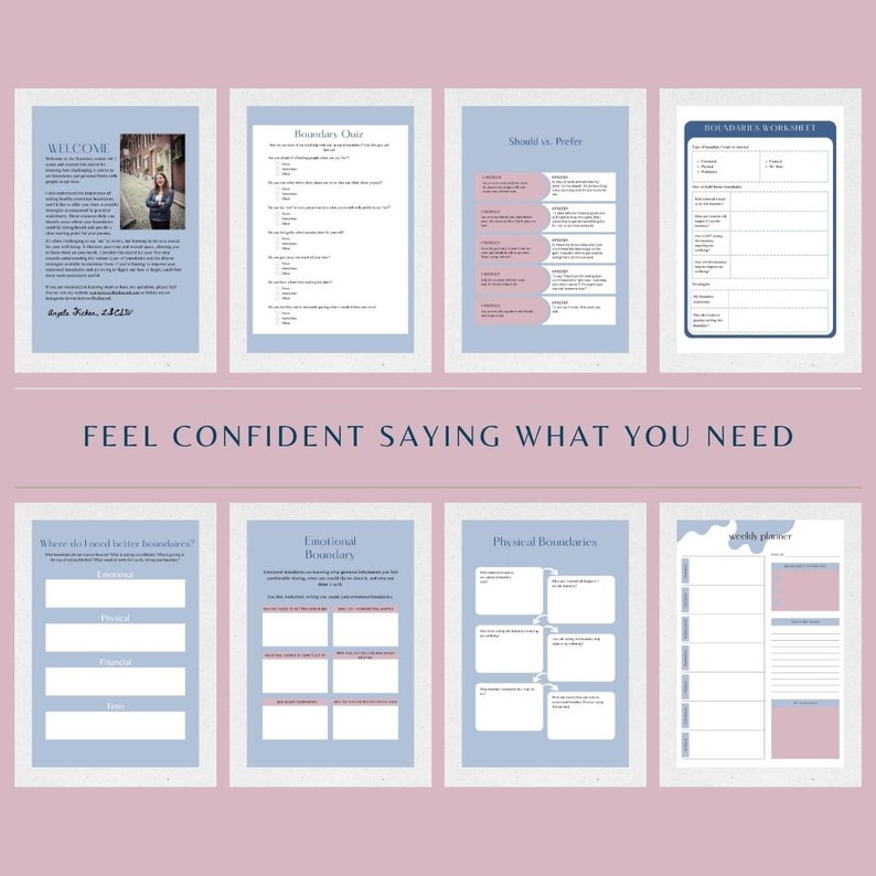 Self Care Stress Management Mindfulness Digital Download Worksheets Set ...
