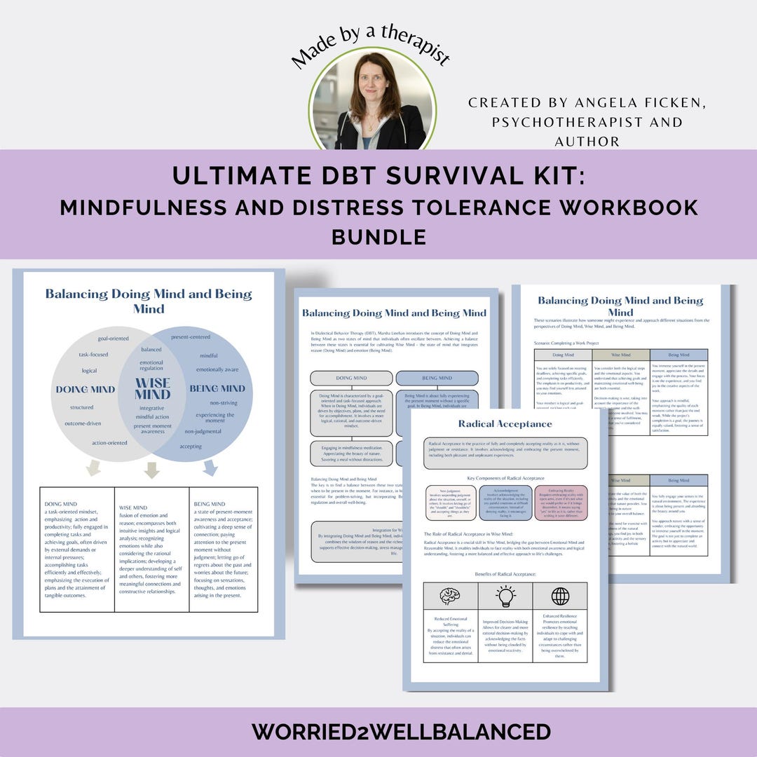 DBT Therapy Workbooks Emotional Regulation Strategies Mindfulness ...