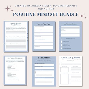 Positive Mindset Bundle Mental Health Toolkit Self-care Workbook ...