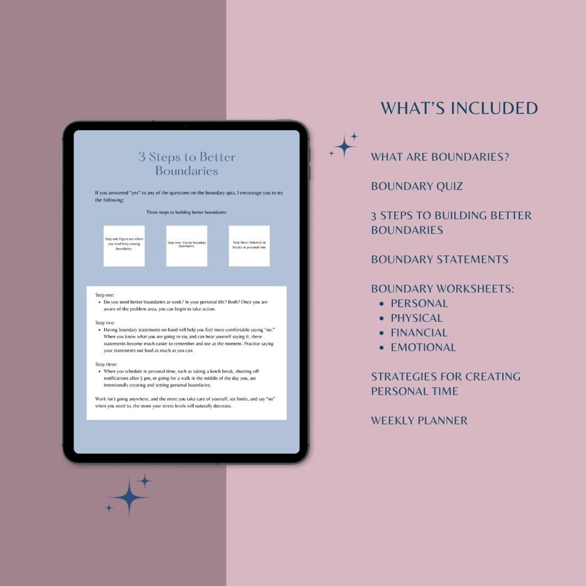 Self Care Stress Management Mindfulness Digital Download Worksheets Set ...