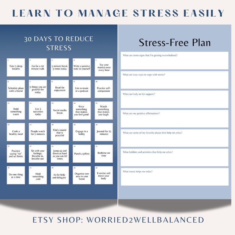 Stress Relief Guide Coping Skills for Anxiety Mindfulness Worksheets ...