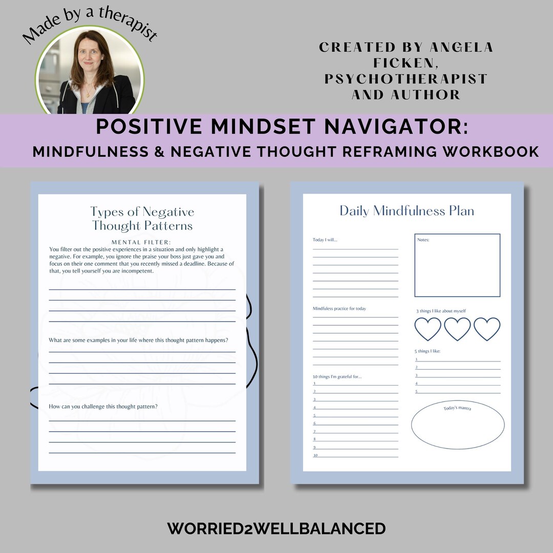 Printable Gratitude and Self Love Guide Stop Negative Thoughts Workbook ...